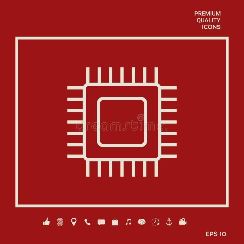 CPU Symbol Icon. Graphic Elements for Your Design Stock Vector ...