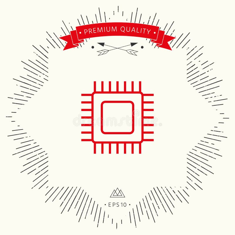 CPU symbol icon stock vector. Illustration of design - 115619302