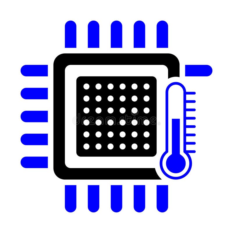 Cpu Temperature Icon stock illustration. Illustration of microprocessor ...