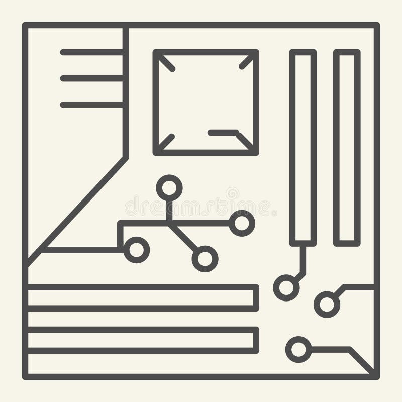 Cpu Thin Line Icon. Microprocessor Vector Illustration Isolated on ...