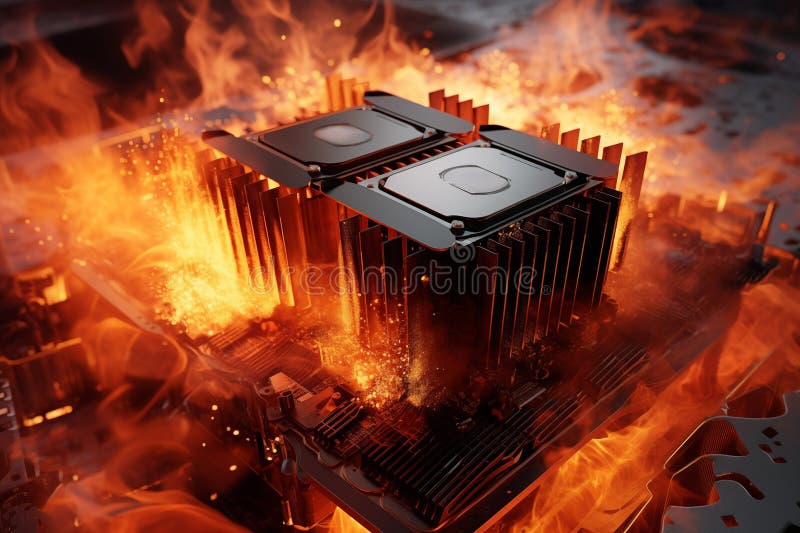CPU Under Stress Test, Emphasizing Thermal Performance. Generative AI ...