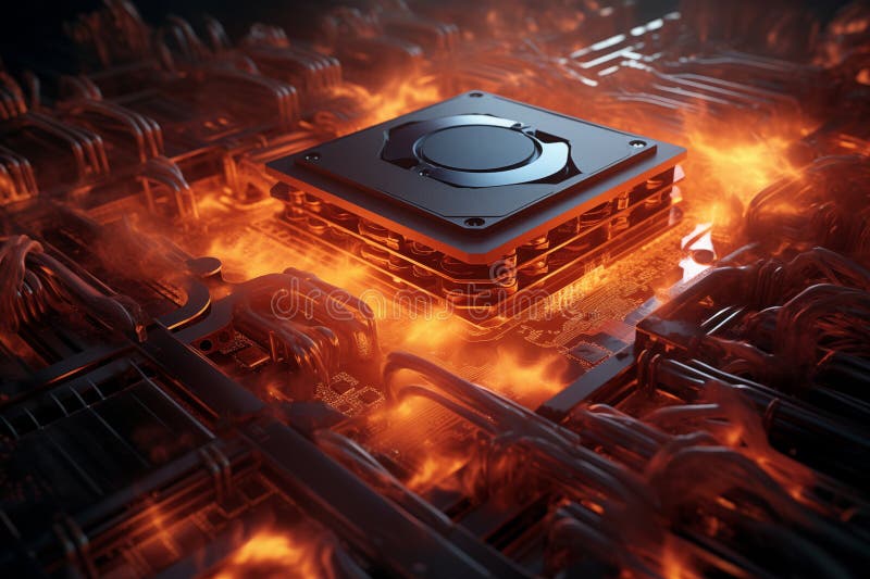 CPU Under Stress Test, Emphasizing Thermal Performance. Generative AI ...