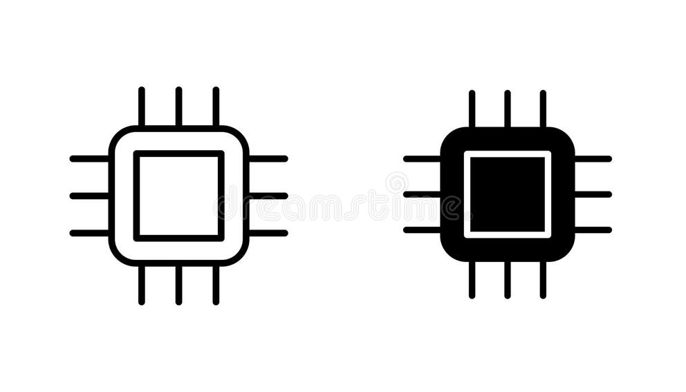 CPU vecor icon set stock vector. Illustration of flat - 340578353