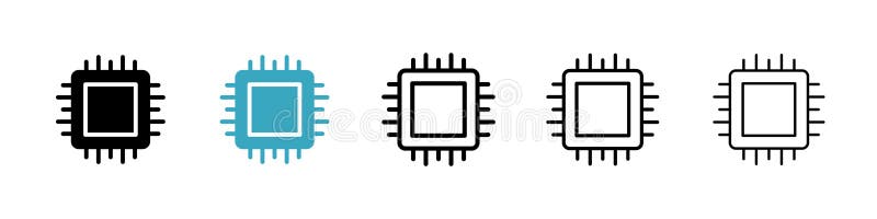 CPU vecor icon set stock vector. Illustration of isolated - 340900447