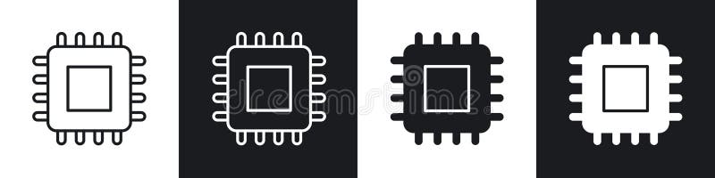 CPU vecor icon set stock vector. Illustration of design - 340518816