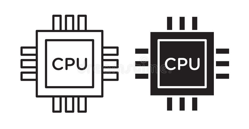 CPU vecor icon set stock vector. Illustration of digit - 340721682