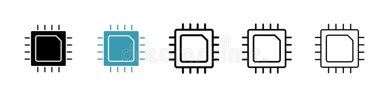 CPU vecor icon set stock vector. Illustration of tech - 340849576