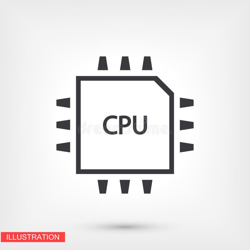 CPU Vector Icon. Chip. CPU. Vector Graphics. Chip in the Graph. 10 Eps ...