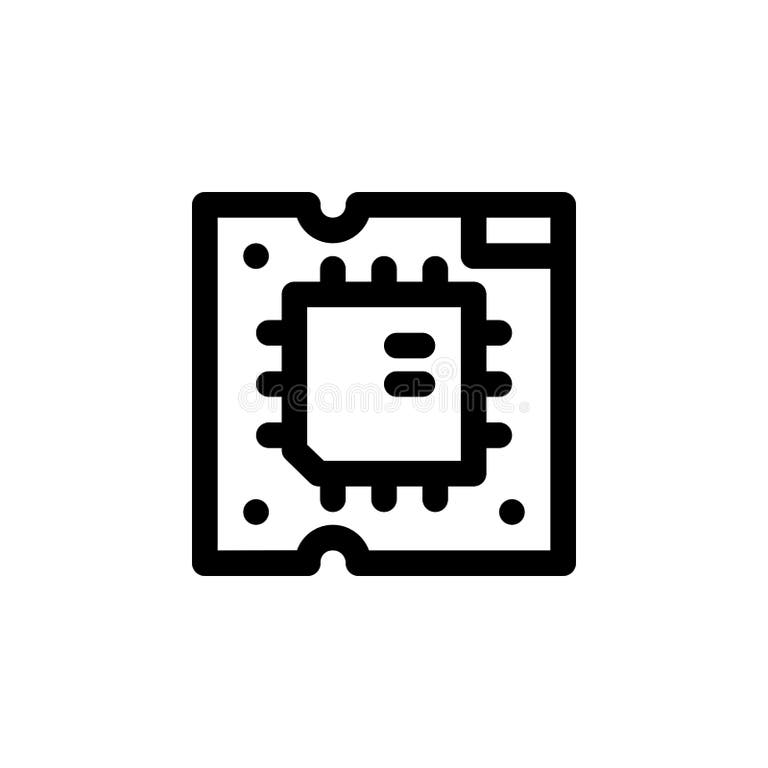 Cpu Vector Icon. Computer Component Icon Outline Style. Perfect Use for ...