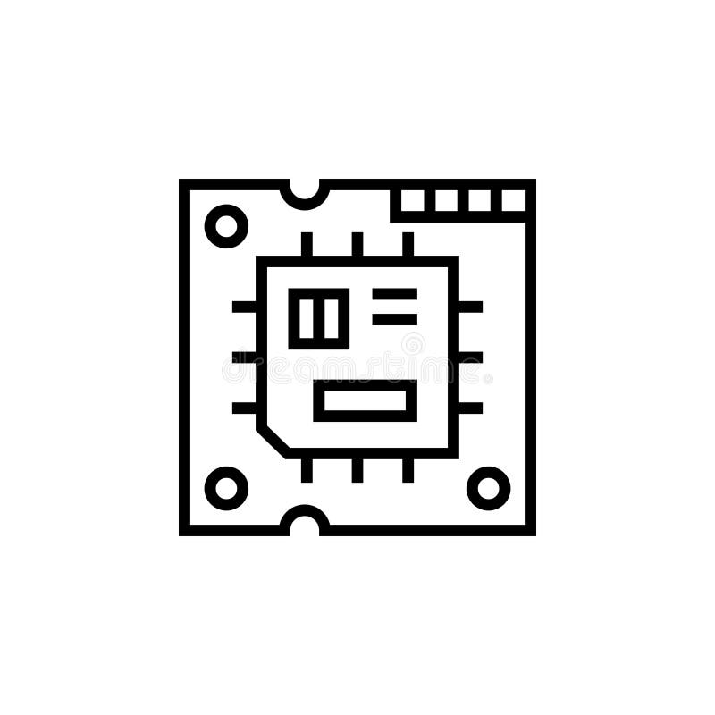 Cpu Vector Icon Computer Component Icon Outline Style Perfect Use For