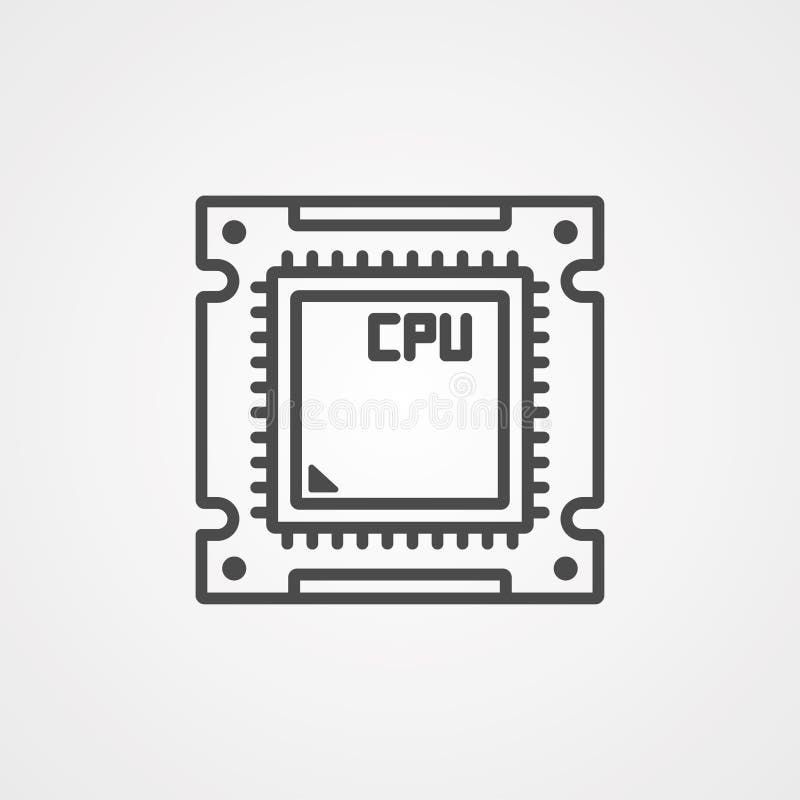 Cpu Vector Icon Sign Symbol Stock Illustration - Illustration of ...