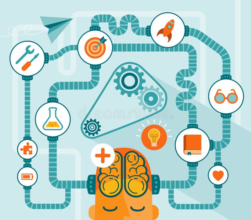 Travail intellectuel illustration de vecteur. Illustration du ...