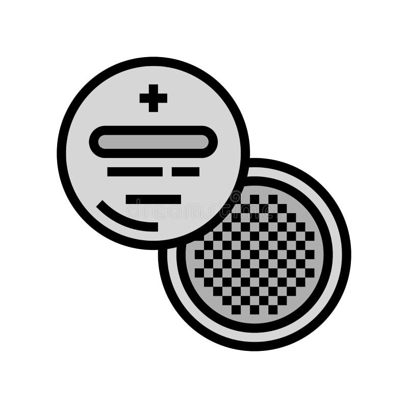 Cr2032 Button Battery Color Icon Vector Illustration Stock Illustration ...