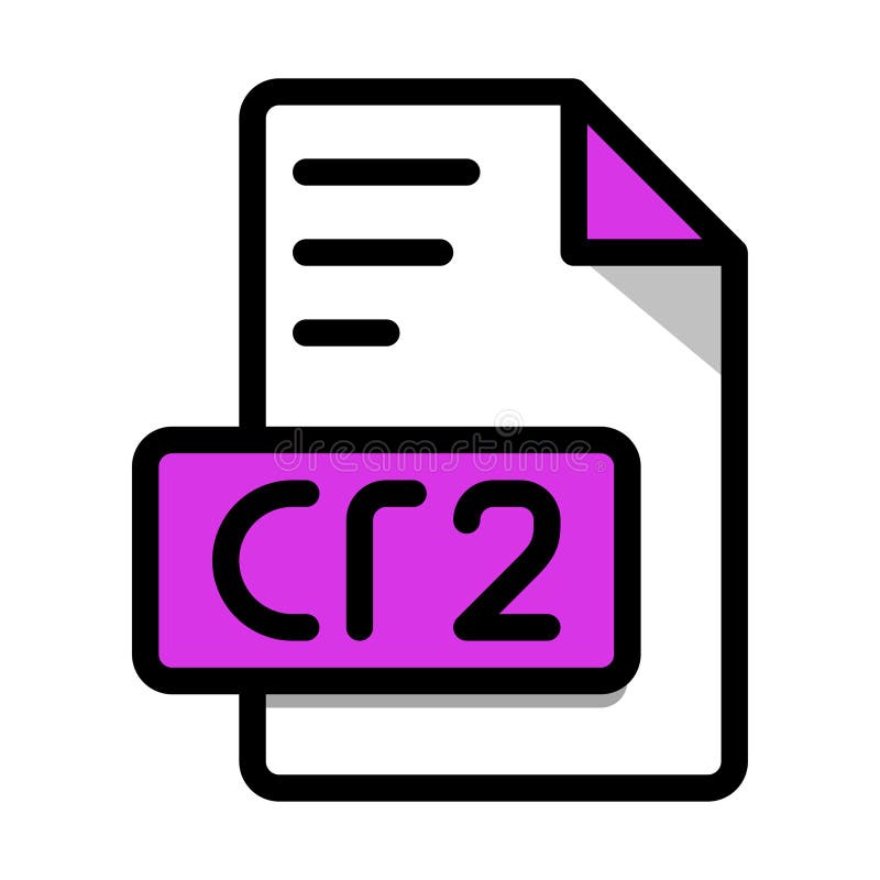 Cr2 File Format Icon. Type File Editable Bold Outline with Color Fill ...