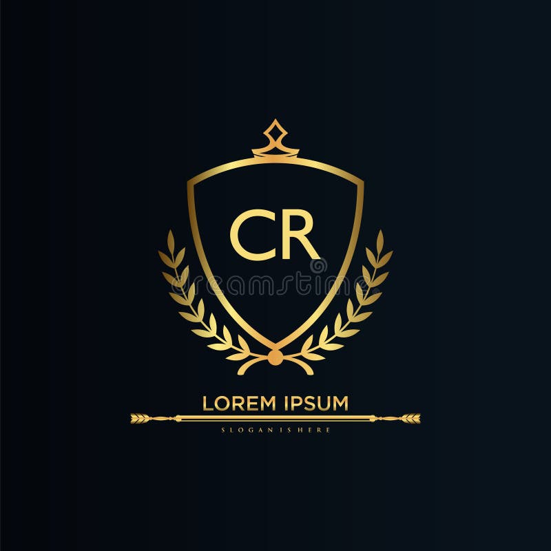 CR Letter Initial with Royal Template.elegant with Crown Logo Vector ...