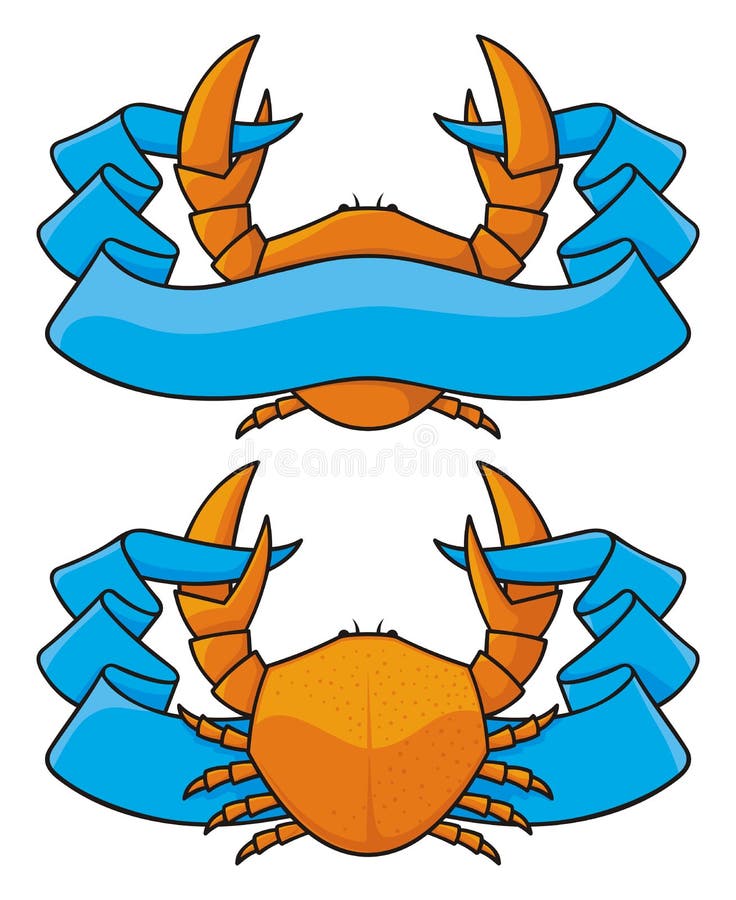 Crab with banner stock vector. Illustration of icon, seafood - 25945062