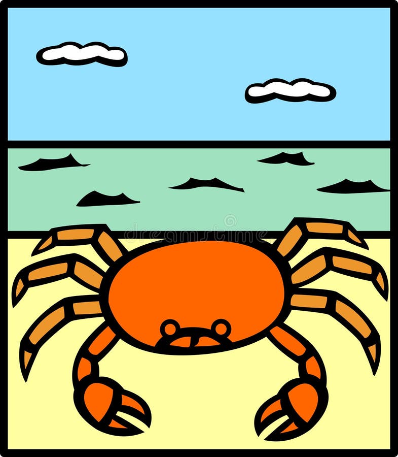 Crab in a Beach Vector Illustration Stock Vector - Illustration of ... Crab in a Beach Vector Illustration Stock Vector - Illustration of ...