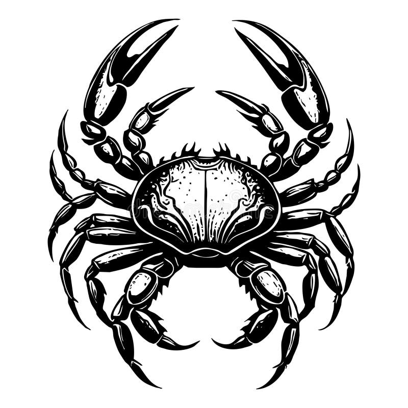 Crab . Black and White Line Art. Abstract Shape Stock Illustration ...
