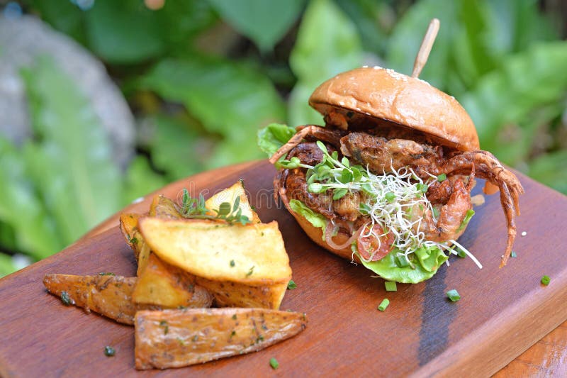 Crab Burger stock photo. Image of sauce, bread, dish - 70452656