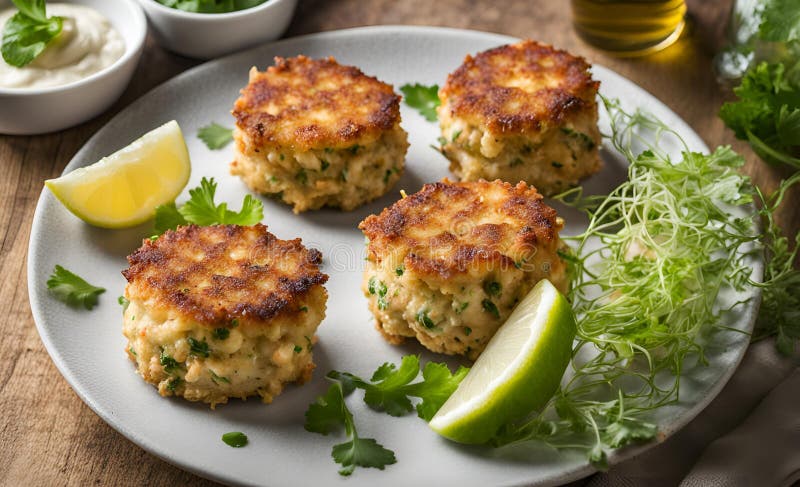Crab Cakes, Crispy Patties Made with Fresh Crab, AI Generated Stock ...
