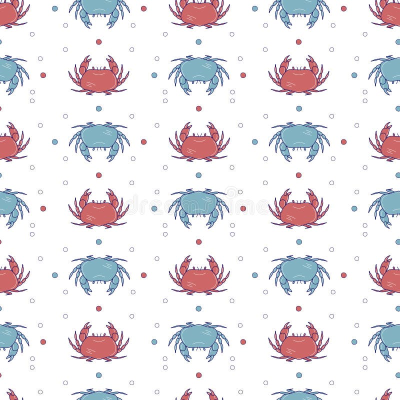 Crab Cartoon , Cartoon Seamless Pattern Background Stock Vector ...