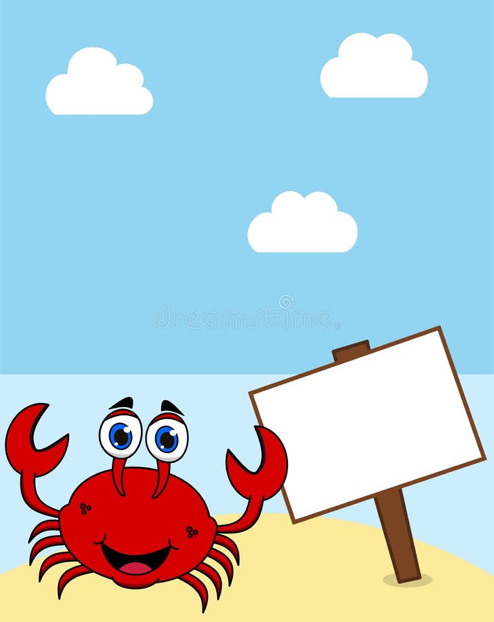 Happy red crab with panel stock vector. Illustration of billboard ... Happy red crab with panel stock vector. Illustration of billboard ...