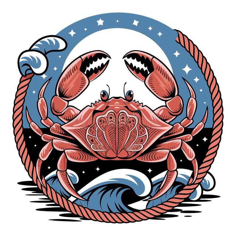 A Crab with Detailed Patterns on Its Shell, Surrounded by Ocean Waves ...