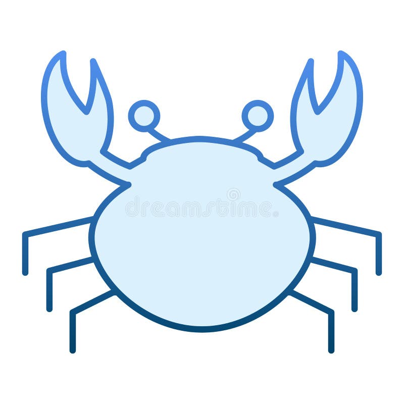 Crab Flat Icon. Shellfish Blue Icons in Trendy Flat Style. Seafood ...