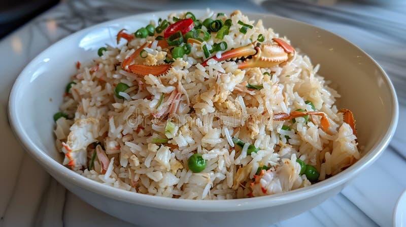 Crab Fried Rice Lunch Meal. Generative Ai Stock Illustration ...