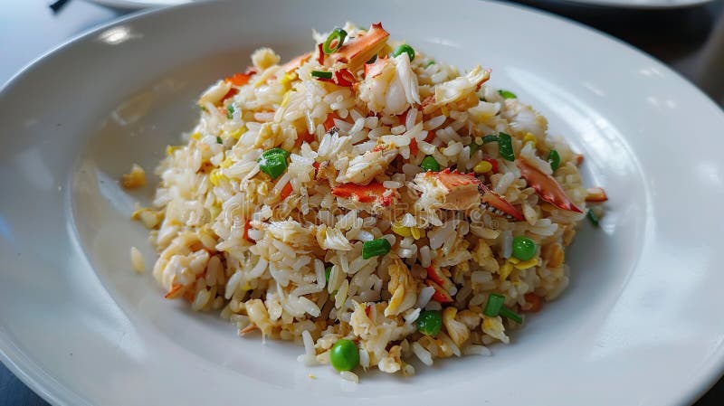Crab Fried Rice Lunch Meal. Generative Ai Stock Illustration ...