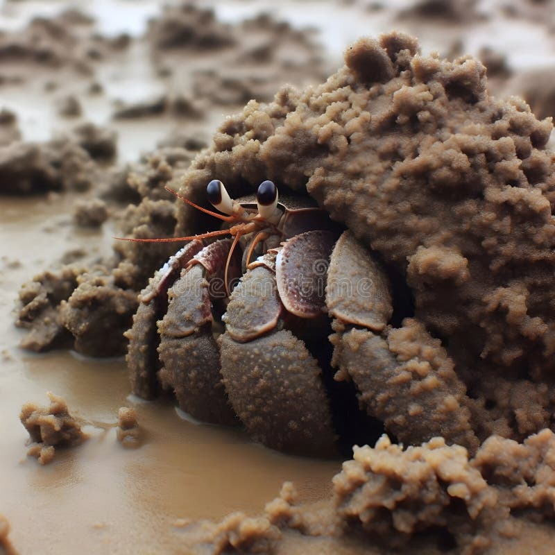The Crab Has a Pair of Large and Obvious Pincers Emerging from the Hole ...