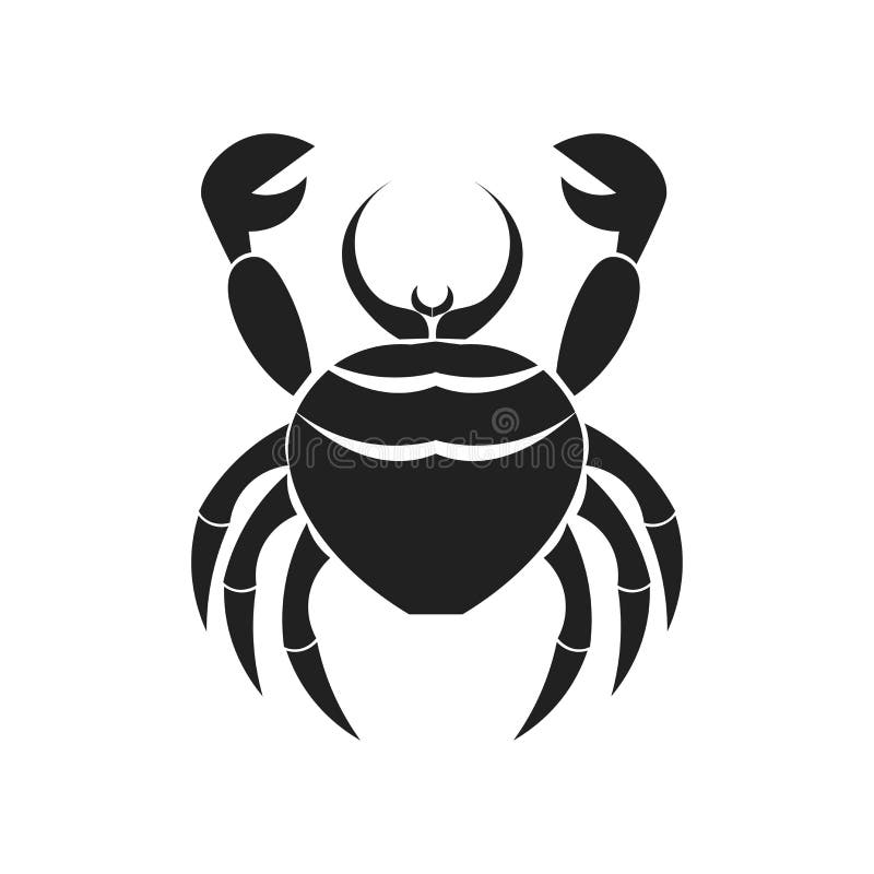 Crab Icon Vector Sign and Symbol Isolated on White Background, Crab ...