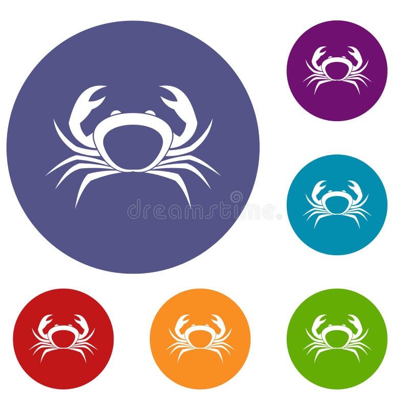 Crab icons set stock vector. Illustration of crayfish - 96430865
