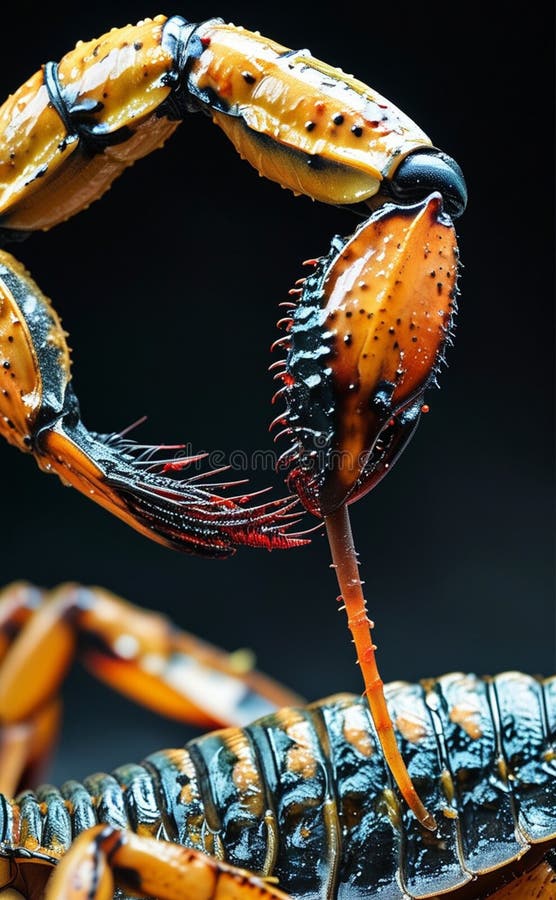 A Close Up of a Crab with a Black Background Stock Illustration ...