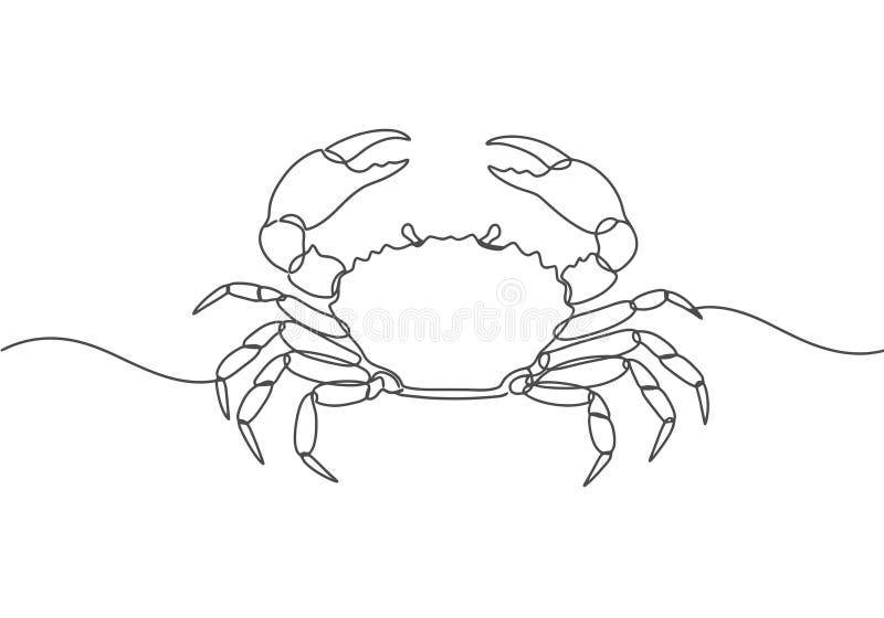 Crab Line Art. stock illustration. Illustration of legs - 360532237