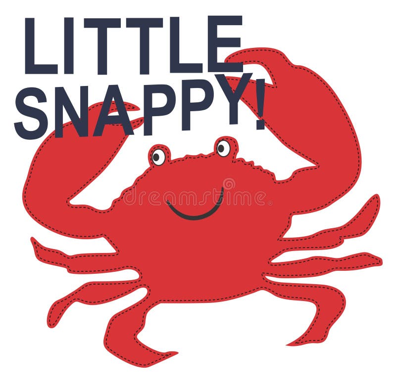 Crab Little Snappy Sea Print Vector & Art Stock Vector - Illustration ...