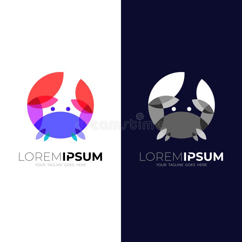 Crab Logo with Colorful Design Vector, Boiled Crab Logo, Stock Vector ...