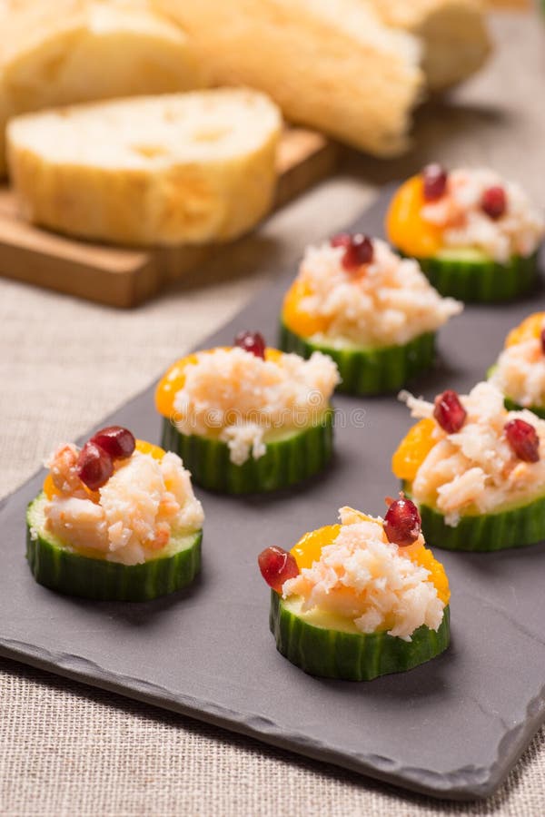 Crab meat appetizer stock image. Image of food, fish - 76775953