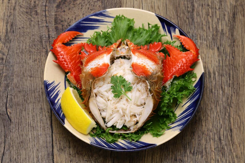 Boiled Spanner Crab ( Red Frog Crab ). Crab Meat is Loosened and ...