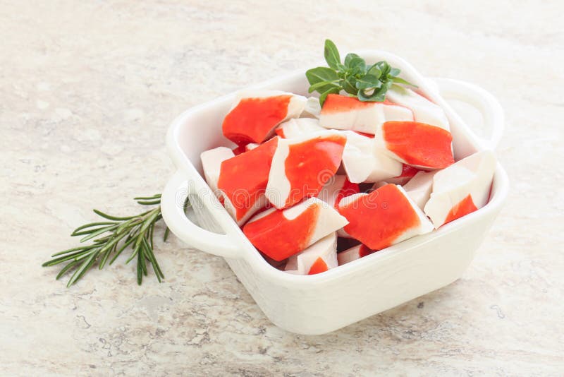 Crab Meat Surimi in the Bowl Stock Image - Image of surimi, dinner ...