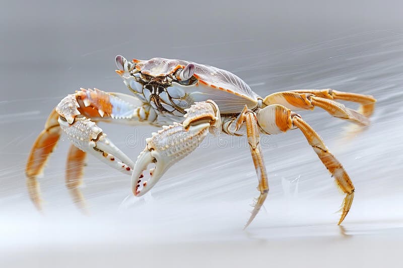 A Crab Moving in Front of a White Background, High Quality, High ...