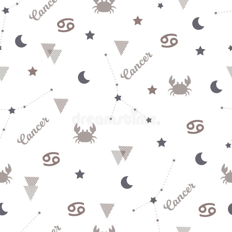 Crab Nebula Cancer Zodiac Horoscope Vector Pattern Stock Vector ...