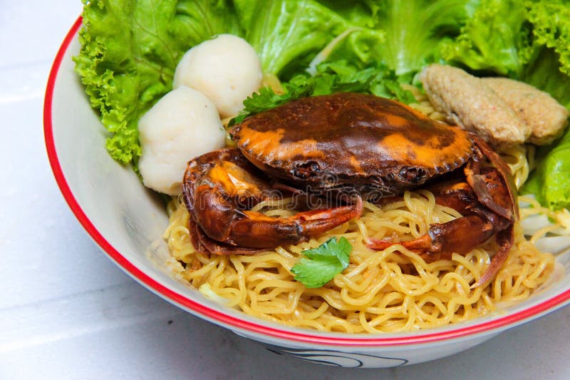 Crab noodles stock image. Image of lunch, meal, yummy - 71028707
