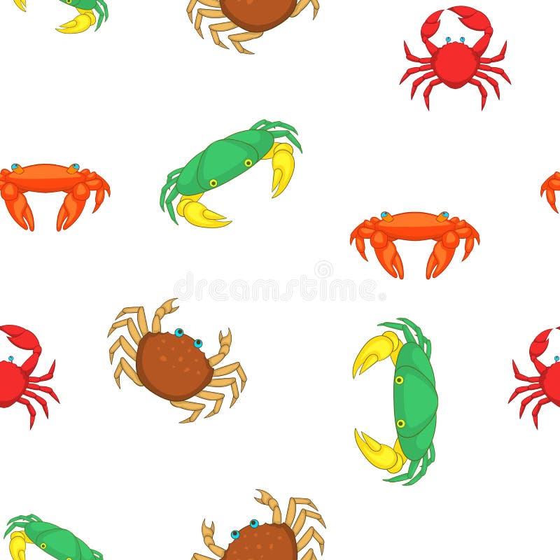 Crab Pattern, Cartoon Style Stock Vector - Illustration of fresh ...