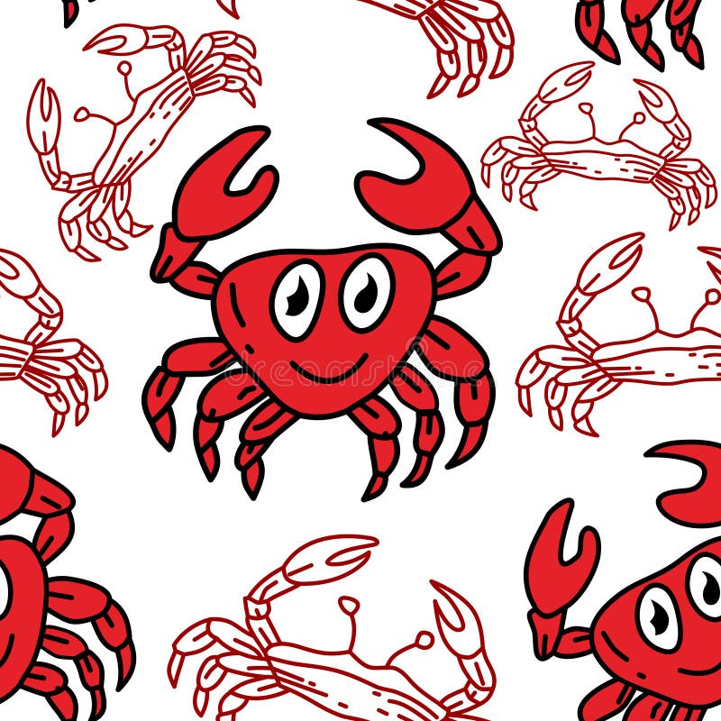Crab Pattern Seamless Design Template Vector Stock Vector ...