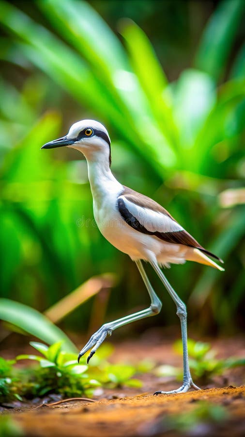 Crab Plover Bird Runs Forest Stock Illustration - Illustration of happy ...