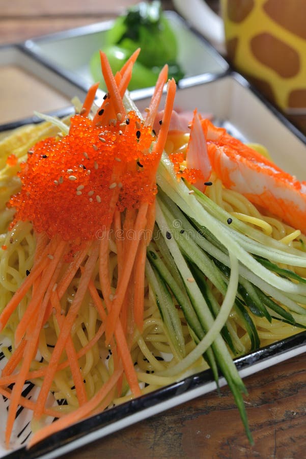 Crab Roe noodle stock photo. Image of seafood, meal - 100002178