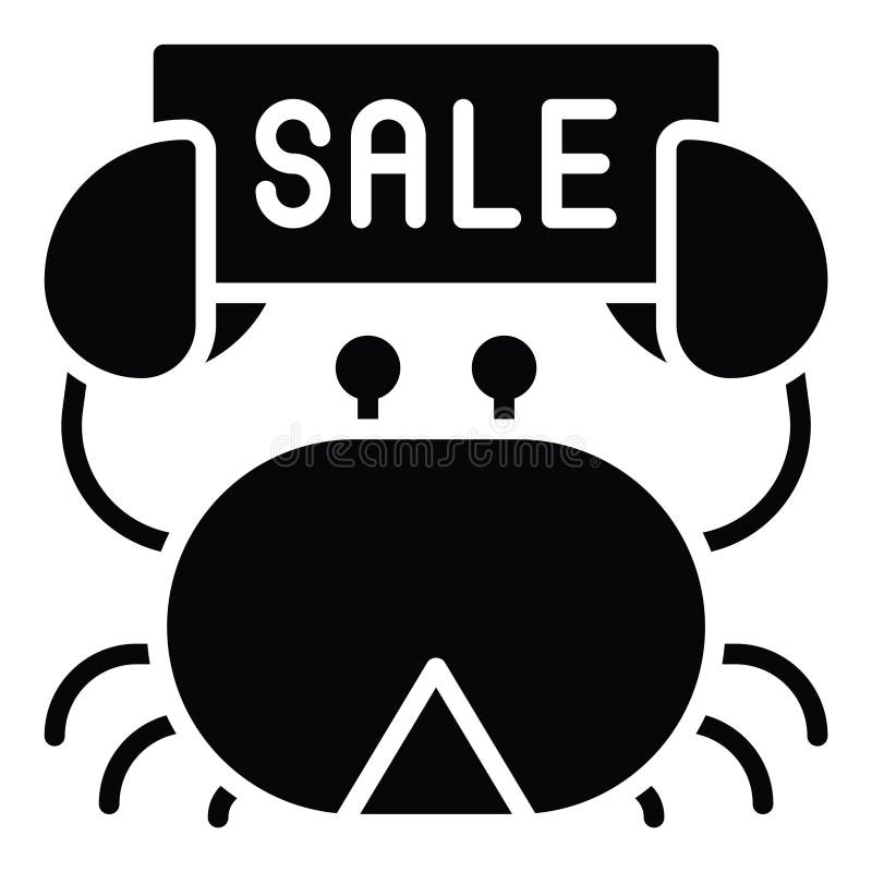 Crab with Sale Sign Icon, Summer Sale Related Vector Stock Vector ...