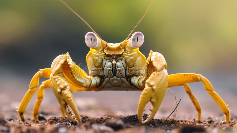 Crab Scuttles Across the Sandy Beach, Shell Gleaming Under the Sun ...
