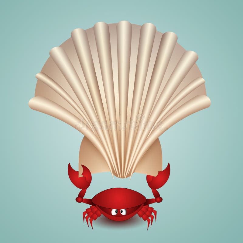 Crab Shell Animal Illustration Simplicity Logo Stock Vector ...